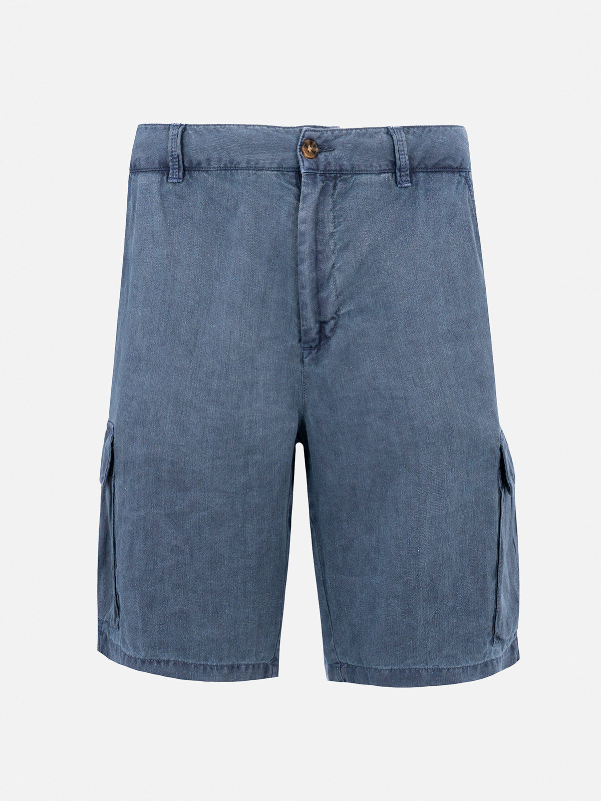 Man navy blue linen bermuda shorts Rodi – MC2 Saint Barth